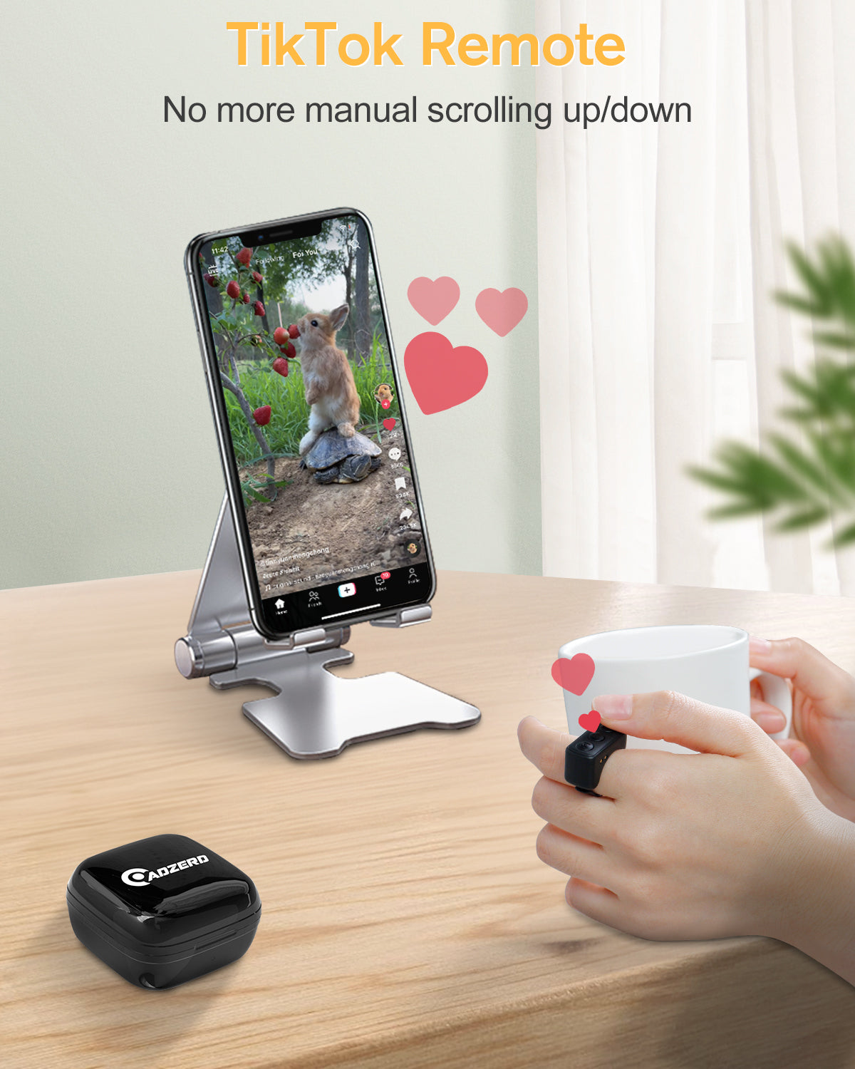 ADZERD Remote Control Page Turner Ring for Kindle Paperwhite Oasis, Bl